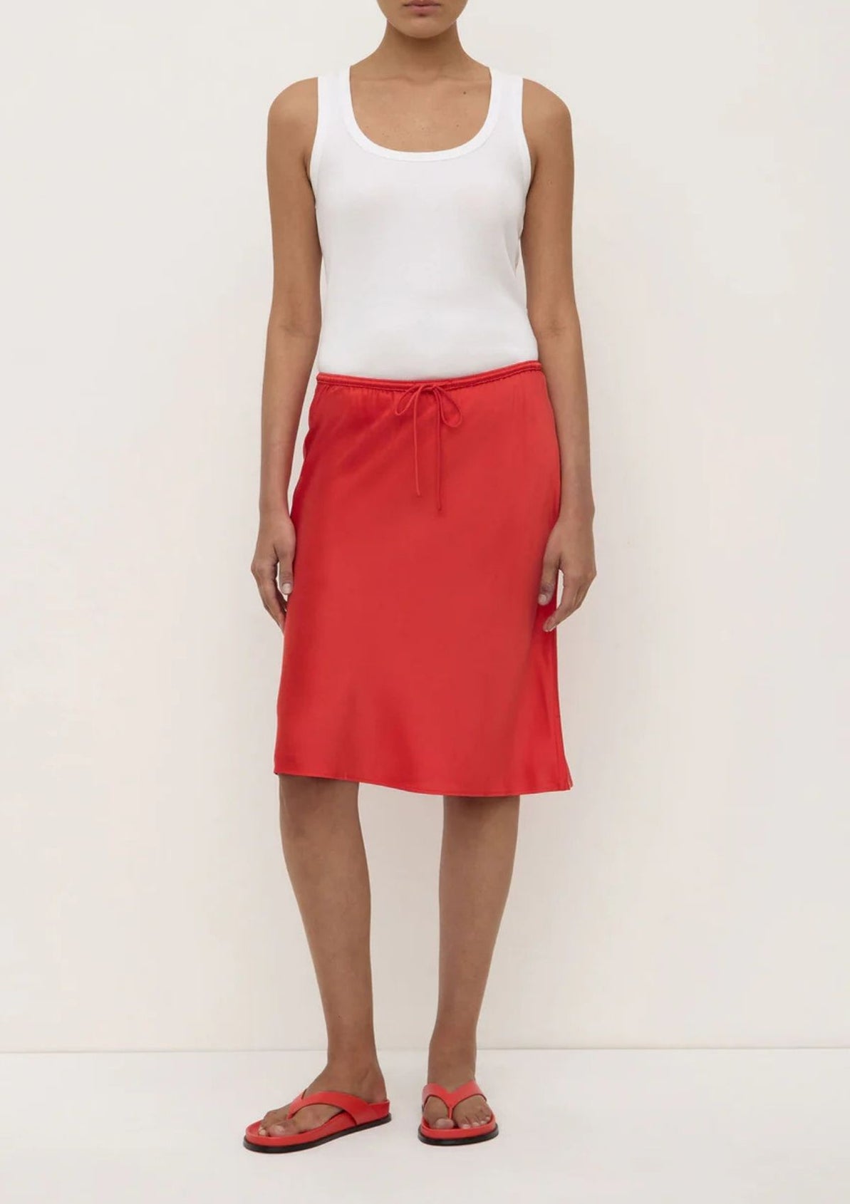 Assembly Label Pippa Silk Knee Length Skirt - Chilli – Deer Willow