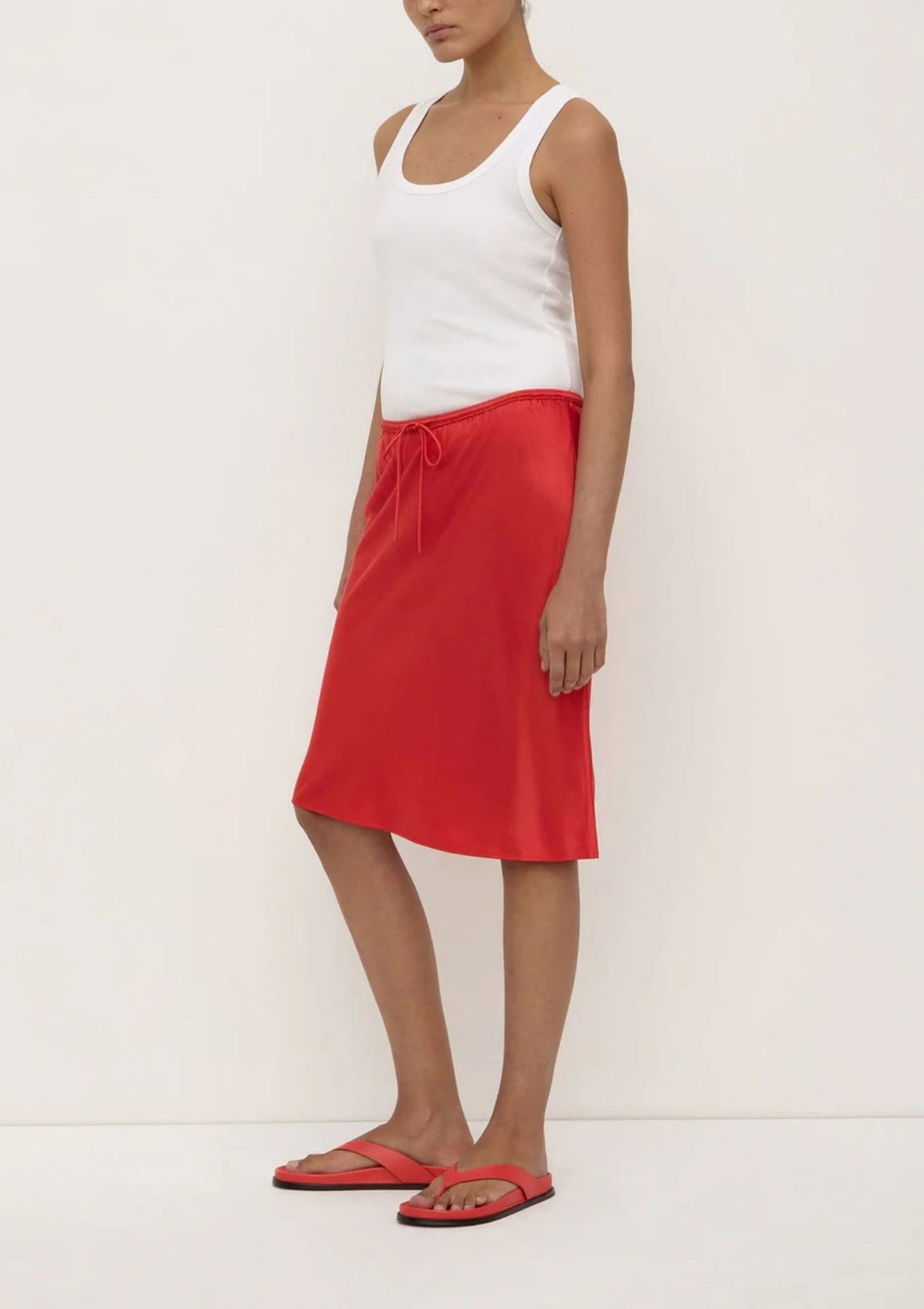 Assembly Label Pippa Silk Knee Length Skirt - Chilli – Deer Willow